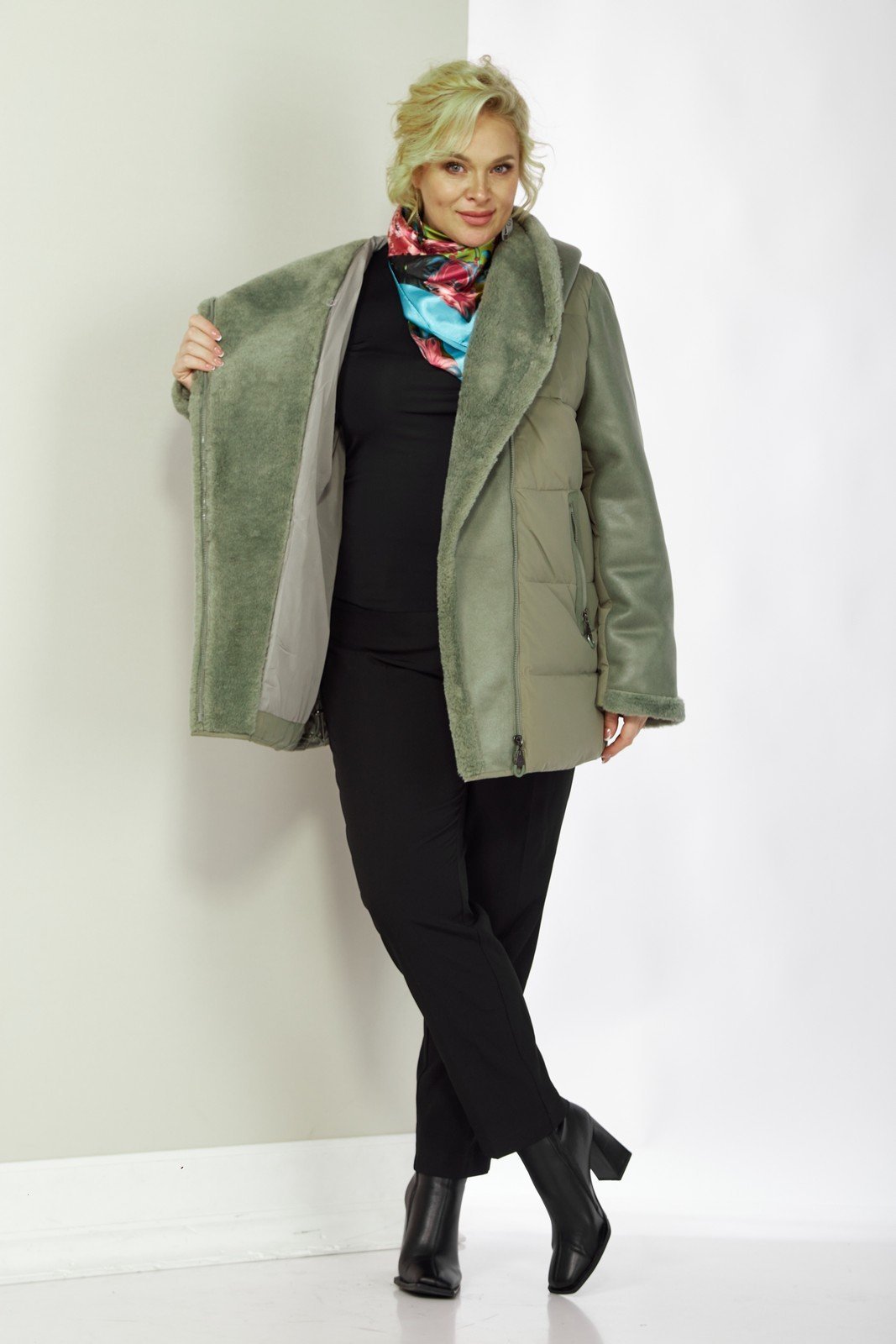 Куртка 2132 олива Shetti купить в интернет магазине Велесмода